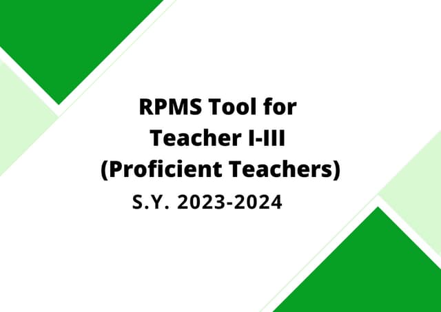 Annex A2 RPMS Tool for Proficient Teachers SY 2023-2024.pdf Annex A2 RPMS Tool for Proficient Teachers SY 2023-2024.pdf