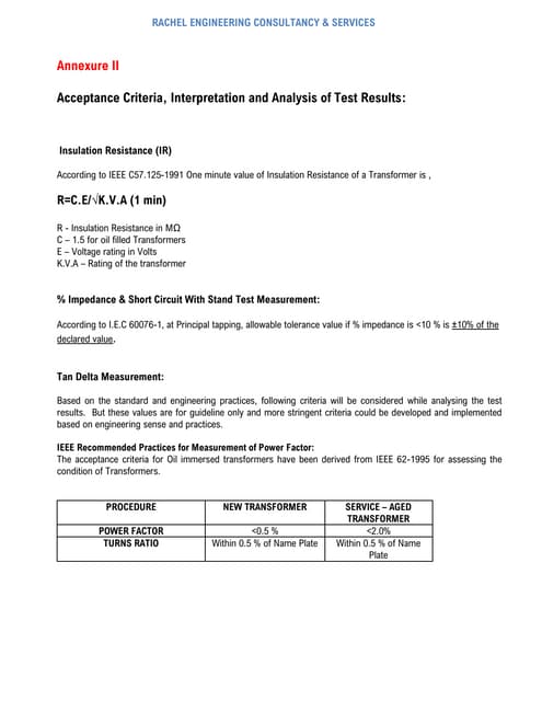 TRANSFORMER SAMPLE REPORT DGA PHYSICAL CONDITION | PDF | Consumer ...