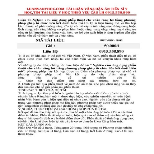 nghien cuu ung dung phau thuat che chan rang ho bang phuong phap ghep ...