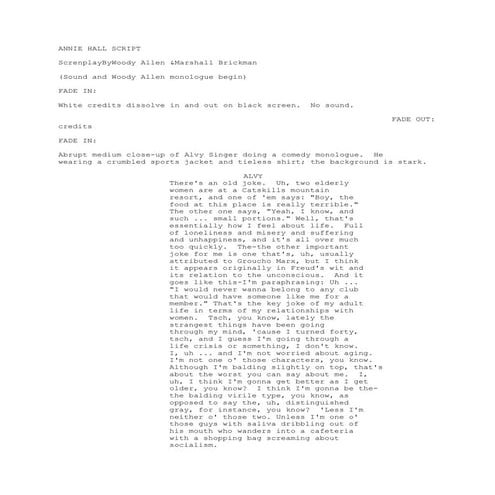 Annie Hall Freud Quotes Transcending Oblivion: Annie Hall