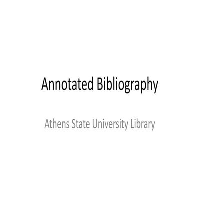 Annotated Bib Ppt
