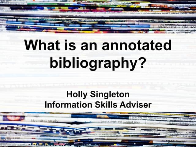 Annotated bibliographies | PPTX
