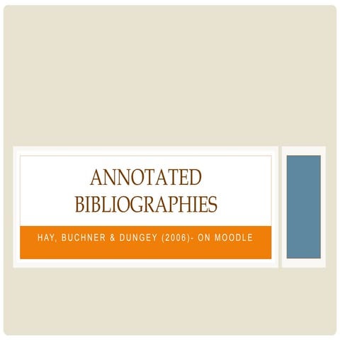 Annotated Bibliography | PPT