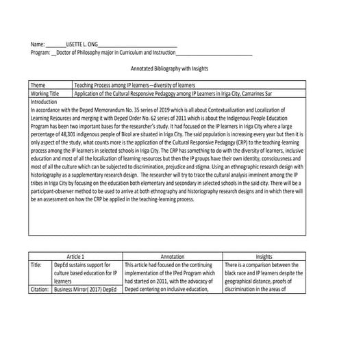 Indigenous people education | PPTX