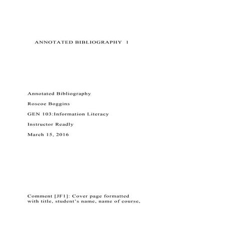 Annotated Bibliography 1 Annotated Bi Docx