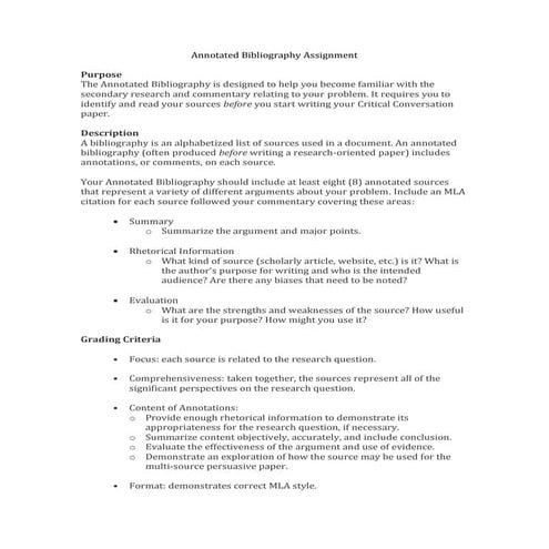 Eng 102 Annotated bibliography assignment | PDF