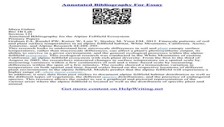 Biology Annotated Bibliography