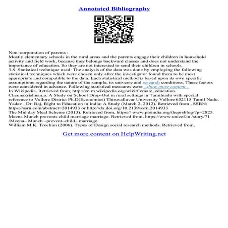 Annotated Bibliography Essay Example | PDF