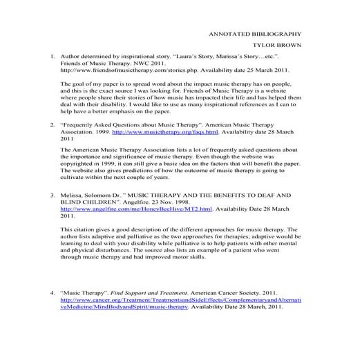 Annotated bibliography for research | PDF