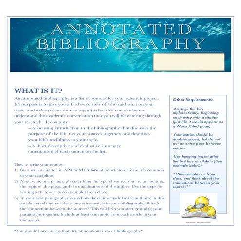 Annotated bibliography-handout-fall2011 | PDF