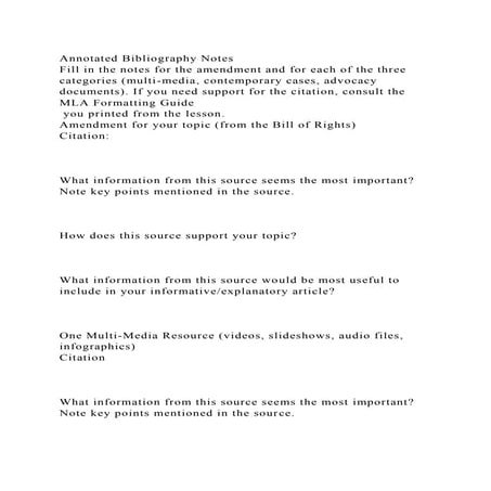 Annotated Bibliography NotesFill in the notes for the amendment an.docx