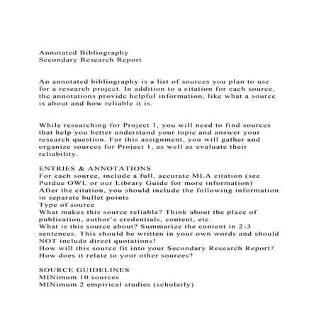 Annotated BibliographySecondary Research ReportAn annota.docx