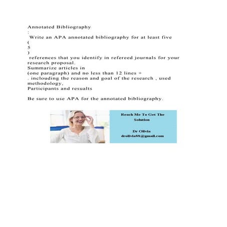 Annotated Bibliography Write an APA annotated bibliography for .docx | Educational Assessment ...
