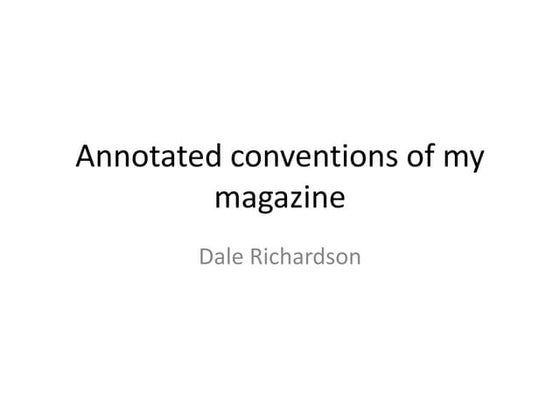 Codes and conventions of a magazine cover | PPT