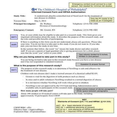 Annotated Research Consent Form | PDF