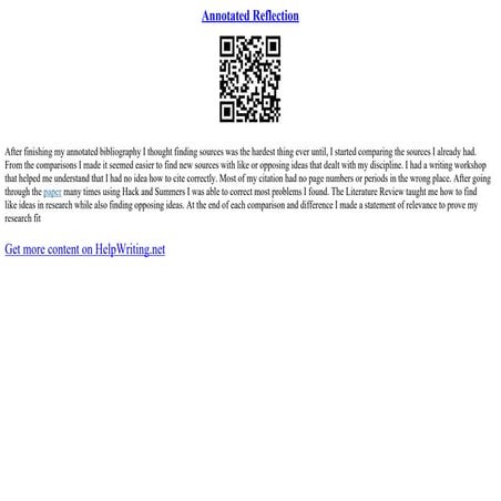 Annotated Reflection | PDF