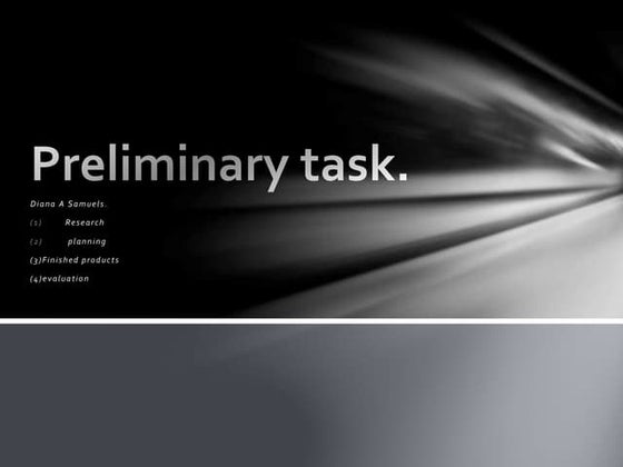 Preliminary tasks | PPT