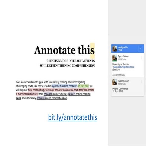 Annotate this: Creating more interactive texts while strengthening comprehension | PPT
