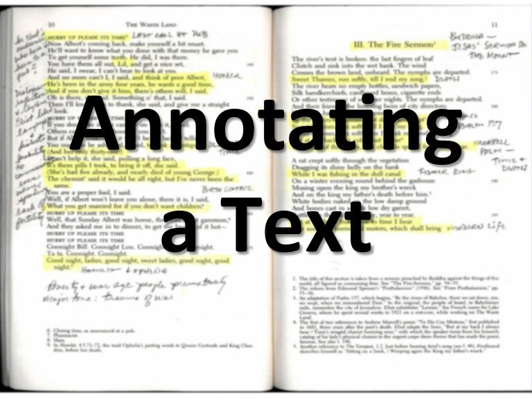 Annotating a text