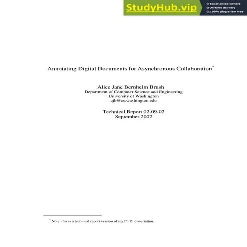 Annotating Digital Documents For Asynchronous Collaboration | PDF