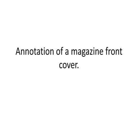 Double page spread and front cover research | PPTX