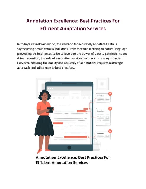 Best Practices Of Data Annotation: Tips And Tricks For Accuracy And Efficiency | PDF