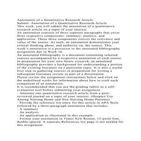 Annotation of a Quantitative Research ArticleSubmit Annotation .docx