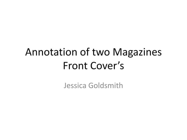 Magazine cover codes and conventions analysis | PPTX