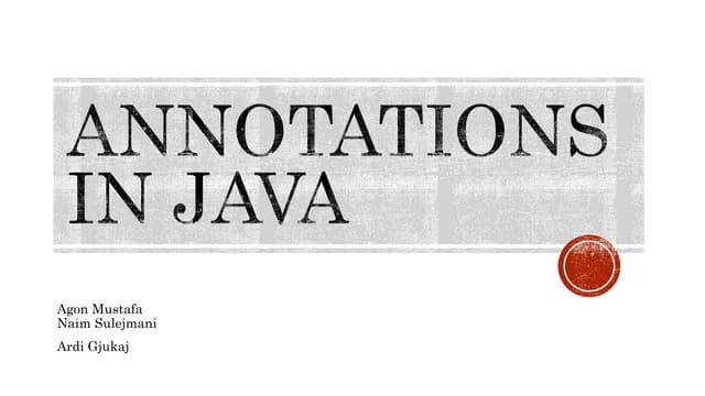 Annotations in Java Why are they important.pptx Annotations in Java Why are they important.pptx