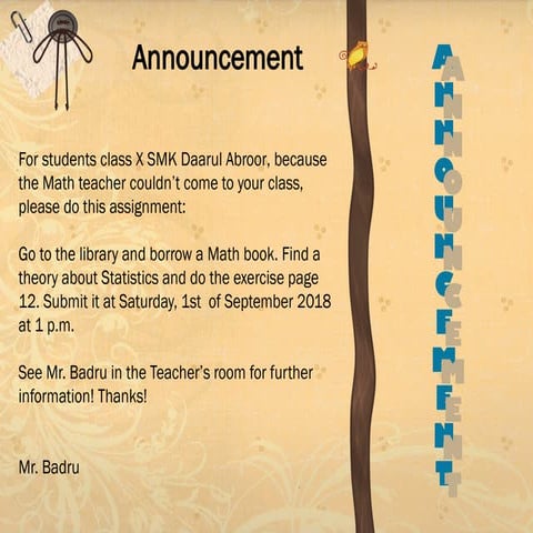 Announcement Text for Learning English.pptx