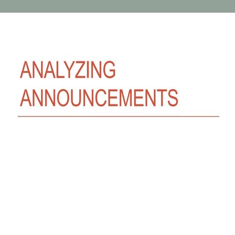Announcement assignment | PPTX