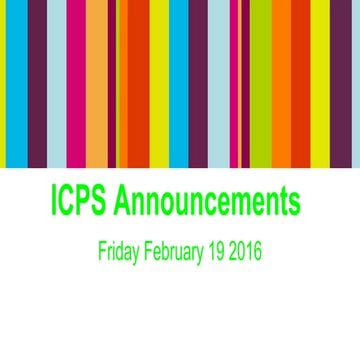 Announcements Fri. Feb. 19 | PPT