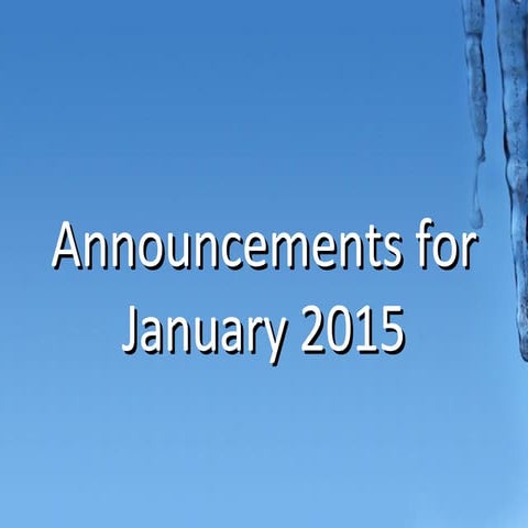 Announcements for January 2015 | PPT