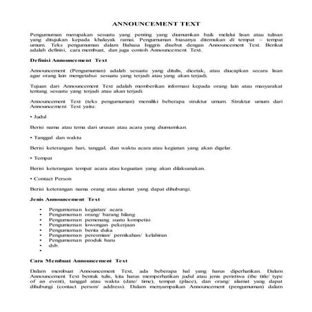 Announcement text | DOCX