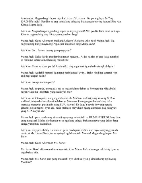 FM Radio Program Script | PDF