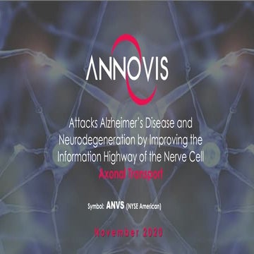 ANVS (NYSE American) Annovis Presentation - November 2020 | PPT