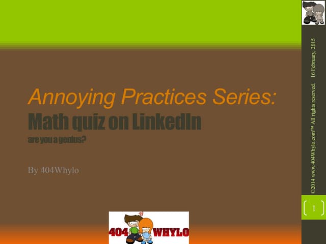 Annoying practices series stupid math quiz etc v0.2 | PPT Annoying practices series stupid math quiz etc v0.2 | PPT