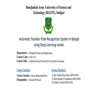 Automatic Number Plate Recognition System In Bangla Using Deep Learning