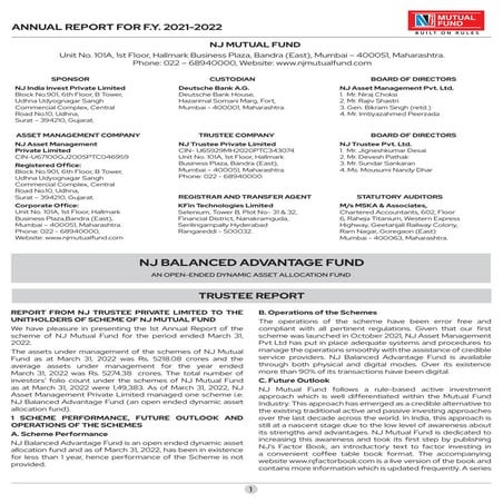 Annual-report-2021-22.pdf of NJ WEALTH COMPANY | PDF