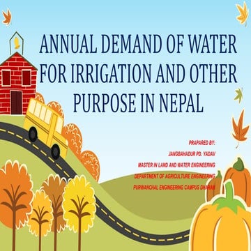 Annual demand of water for irrigation and other | PPTX