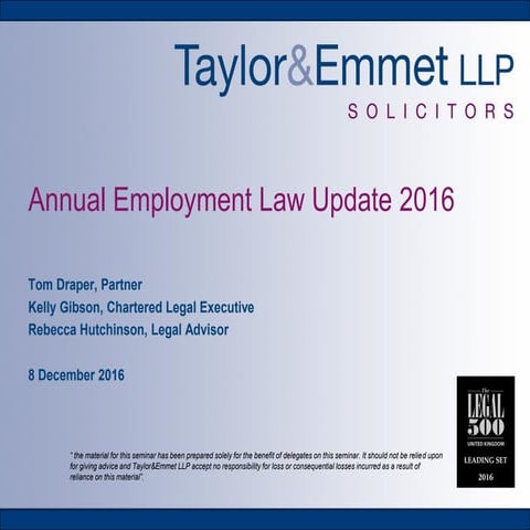 Annual employment law update 2016 | PPT