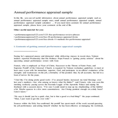Performance appraisal employee comments sample | DOCX
