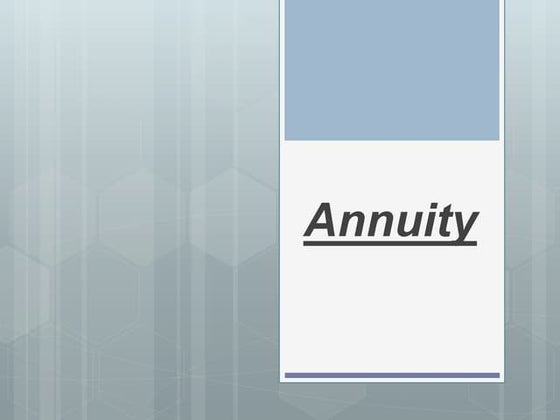 SIMPLE AND GENERAL ANNUITY PPT.pptx | Stocks and Bonds | Personal Investing