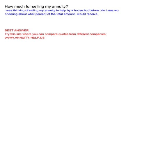How much for selling my annuity? | PDF