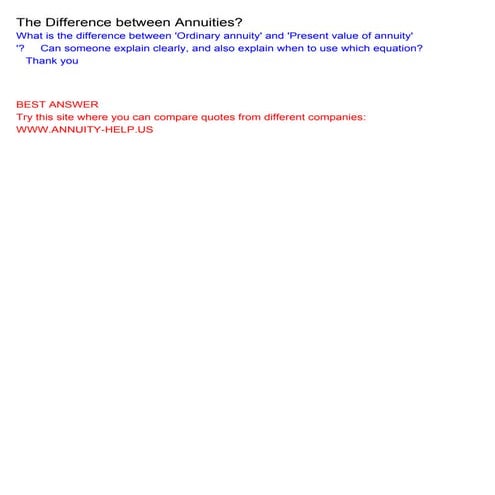 The Difference between Annuities? | PDF