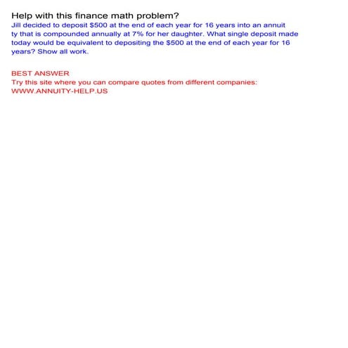 Help with this finance math problem? | PDF