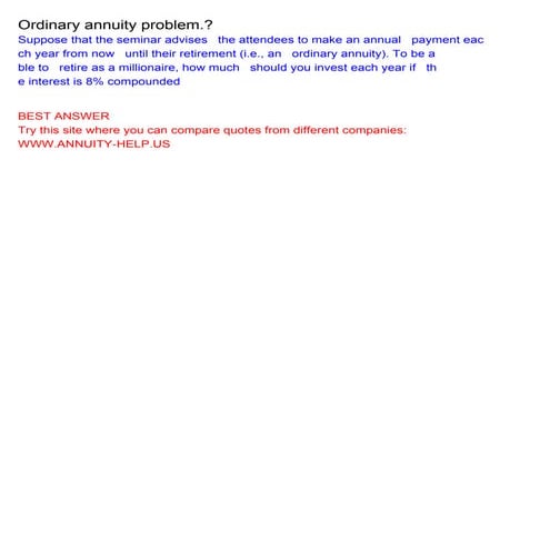 Ordinary annuity problem.? | PDF