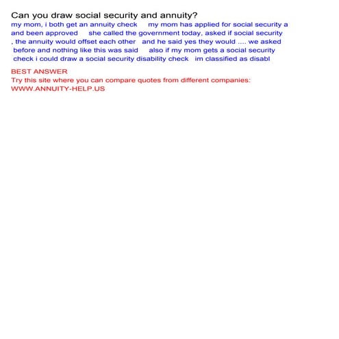 Can you draw social security and annuity? | PDF