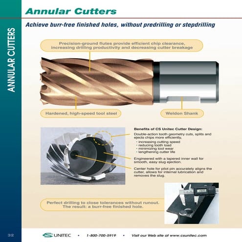 CS Unitec Annular Cutters Catalog | PDF