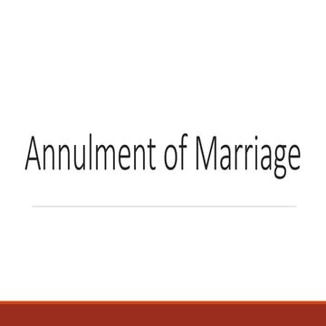 Annulment of Marriage is a Court process in order to annul the marital ...